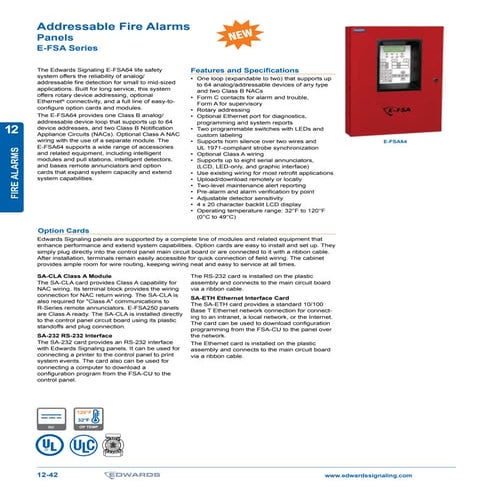 Edwards Signaling SA-CLA Data Sheet | PDF