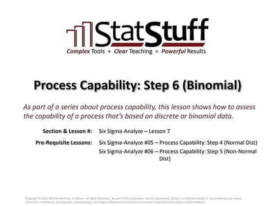 Process Capability: Steps 1 to 3 | PPT