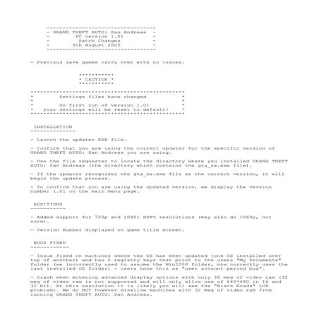 Sa 1.01 changes | TXT