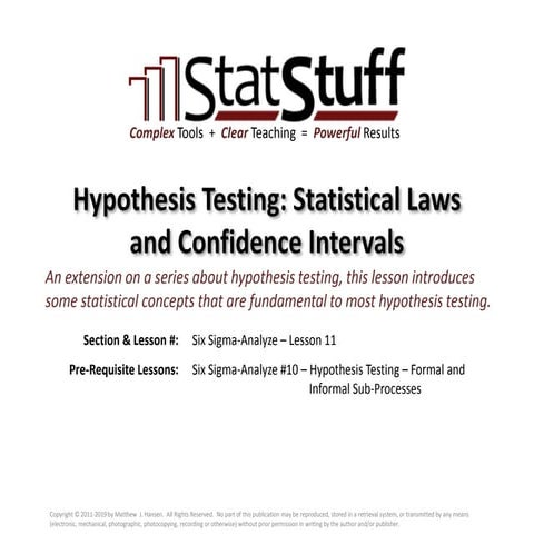 Hypothesis Testing: Statistical Laws and Confidence Intervals | PPT