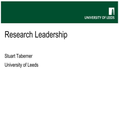 Research Leadership - Professor Stuart Taberner | PPT