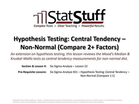 Hypothesis Testing: Finding the Right Statistical Test | PPT