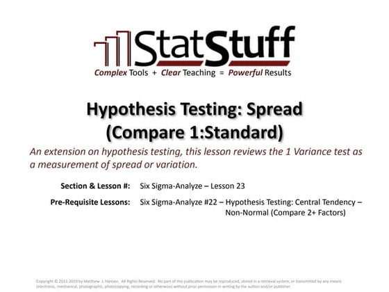 Hypothesis Testing: Finding the Right Statistical Test | PPT