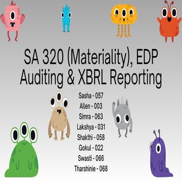 SA 320 (Materiality), EDP Auditing & XBRL Reporting | PDF