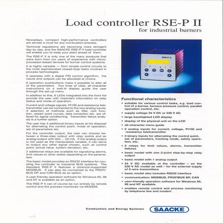 Saacke Load Controller rse-p ii | PDF
