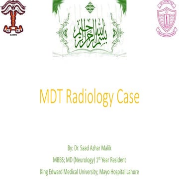MDT Case.pptx | Brain and Nervous System Disorders | Diseases and ...
