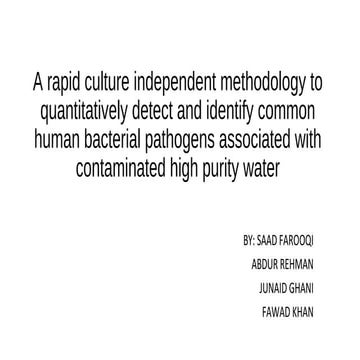 detect and identify common human bacterial pathogens in high purity ...