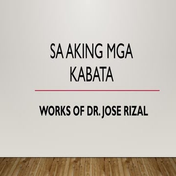 The Controversy of "Sa Aking Mga Kabata" by Jose P. Rizal | PPTX