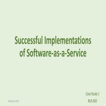 Case Study- Software as a Service (SaaS) | PPTX