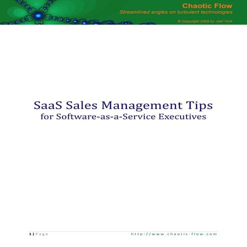 Saas Sales Management Tips | PDF