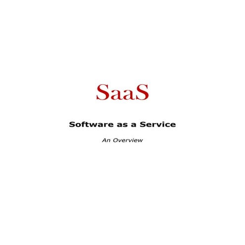 SaaS White Paper - An Overview | PDF