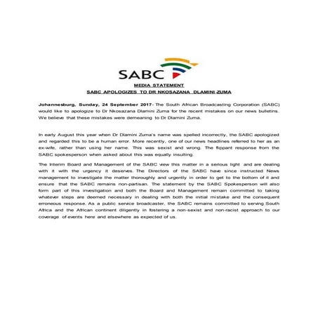 Sabc media statement | DOCX