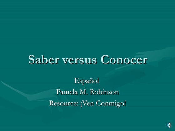 Saber / Conocer | PPT