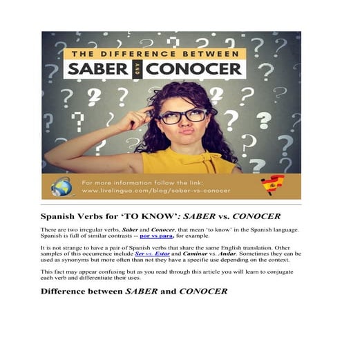 Saber vs Conocer | PDF