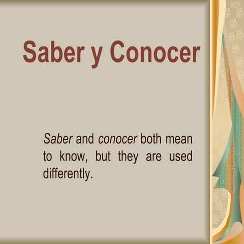 Saber Y Conocer | PPT