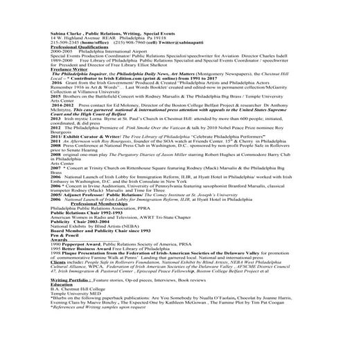 Sabina clarke resume | DOC