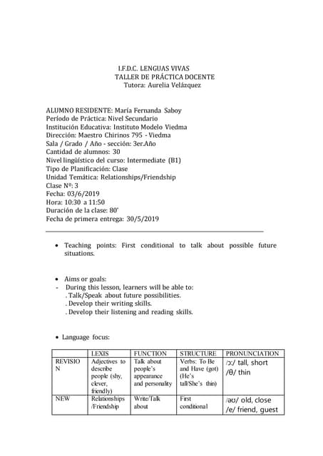 LESSON PLAN Basic sentence pattern | DOCX