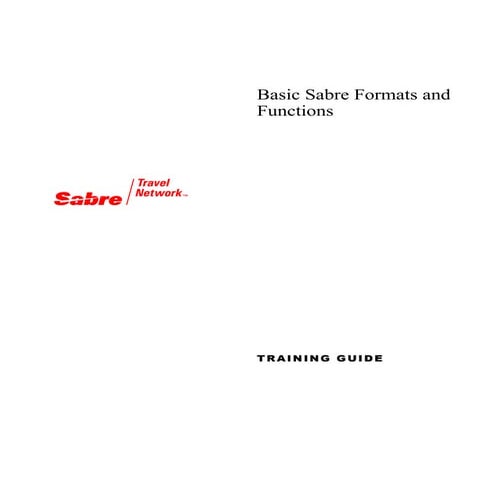Sabre reservation manual | PDF