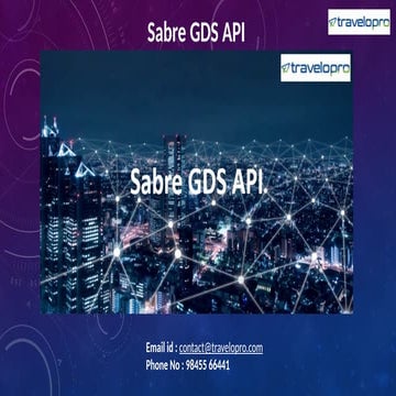 Sabre GDS API, Sabre GDS API Integration, Sabre Software | PPT