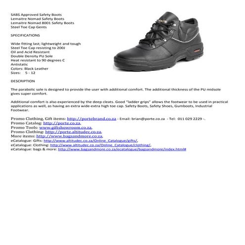 SABS Approved Safety Boots | PDF