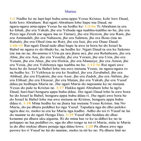 Sabu bible new testament | PDF