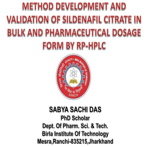 Method Development And Validation Technique Ppt