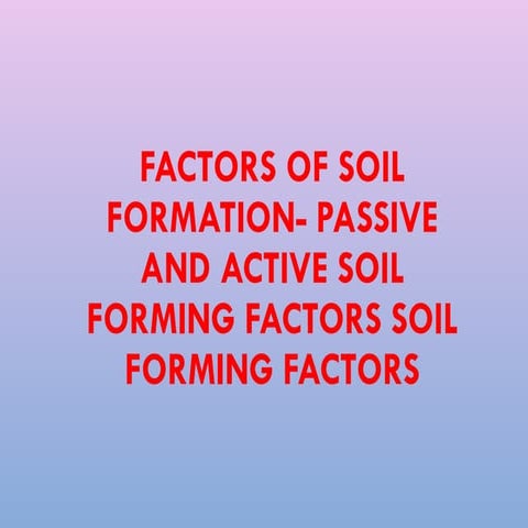 SOIL SCIENCE PPT 8 about the soil and environment | PDF