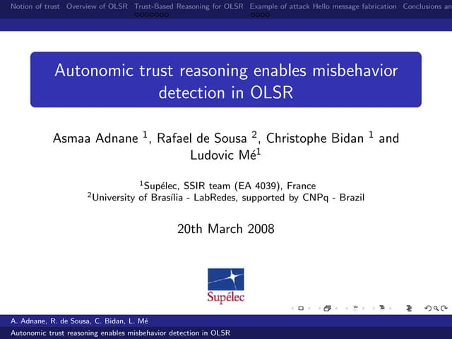 Autonomic Trust Reasoning Enables Misbehavior Detection In Olsr Ppt 1440