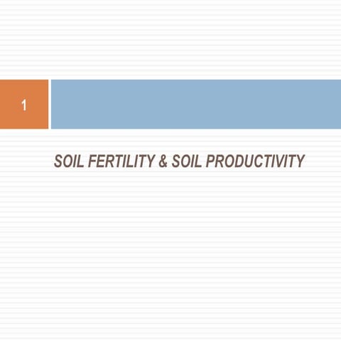 SOIL FERTILITY INTRODUCTION | PPT