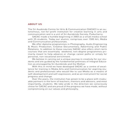 SACAC Short Term Courses Brochure | PDF