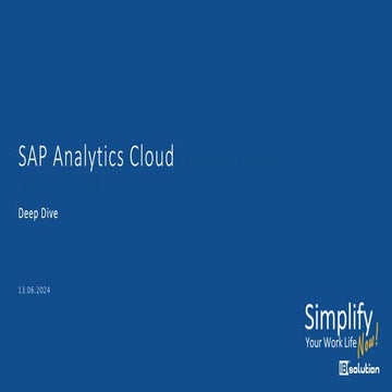 SAP Analytics Cloud - Deep Dive - Webinar | PDF