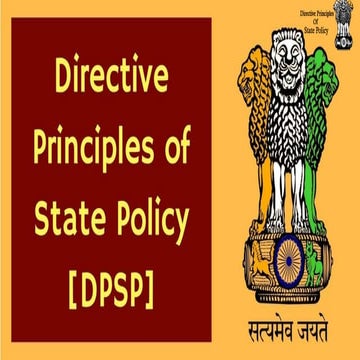 Directive Principles of State Policy | PPTX | Political Issues & policy ...