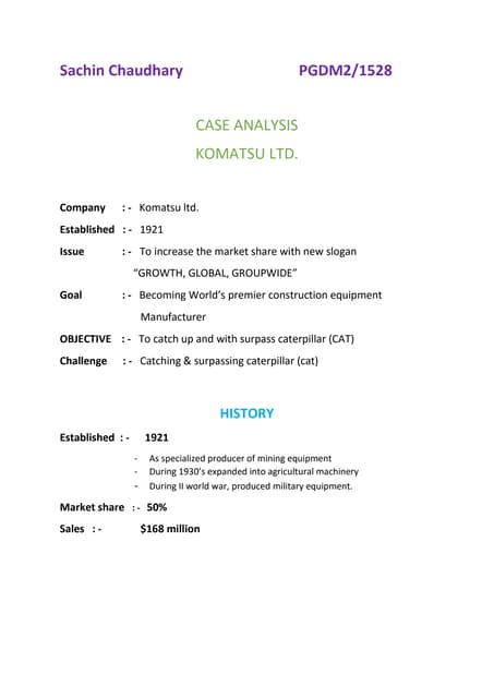 Komatsu Presentation | PPTX