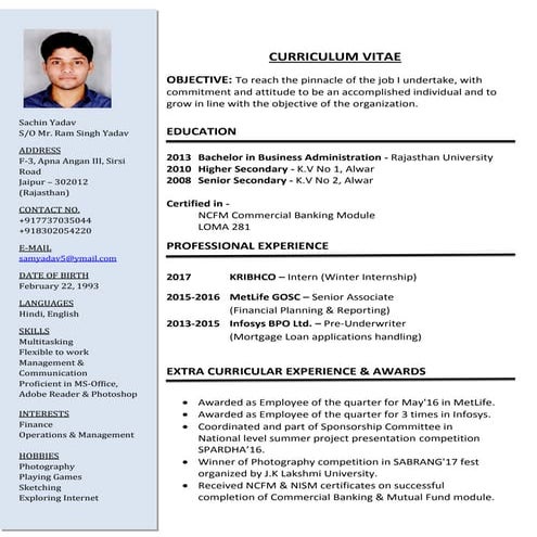 CV Format | PDF