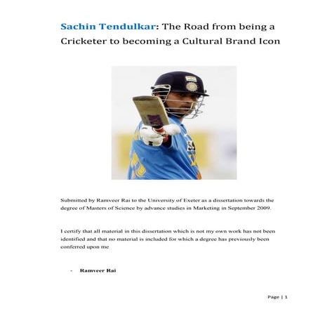 Sachin Tendulkar: The Road from being a Cricketer to becoming a ...