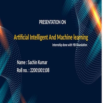 Artificial intelligence and machine learning ppt on data analysis | PPTX