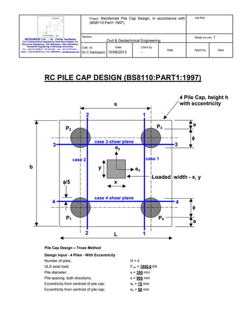 Pile cap design structural guide | PDF