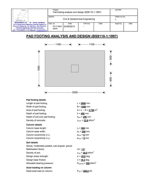 Footing design formulae | PDF