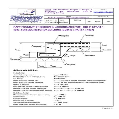 Sachpazis: Raft Foundation Analysis & Design BS8110:part 1-1997_for ...