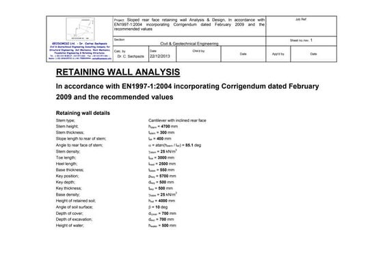 Sachpazis: Strip Foundation Analysis and Design example (EN1997-1:2004 ...