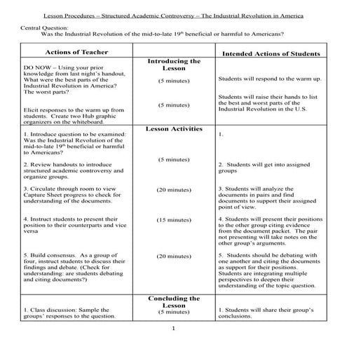 Sac document handout industrial revolution | DOC