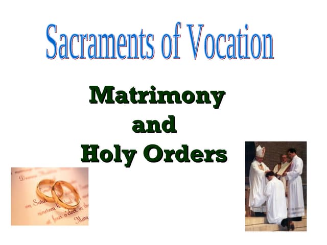 marriage and holy orders | PPT