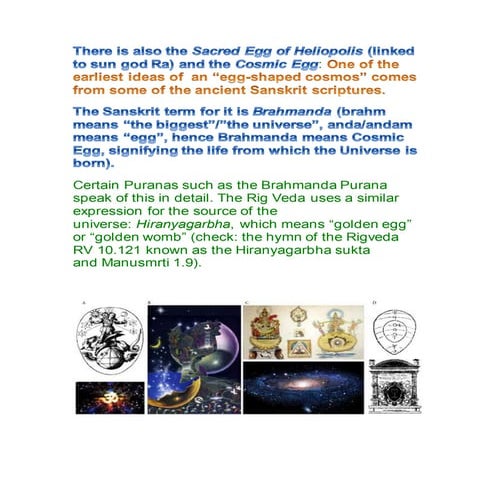 Sacred egg of heliopolis (linked to sun god ra) and the cosmic egg | DOCX