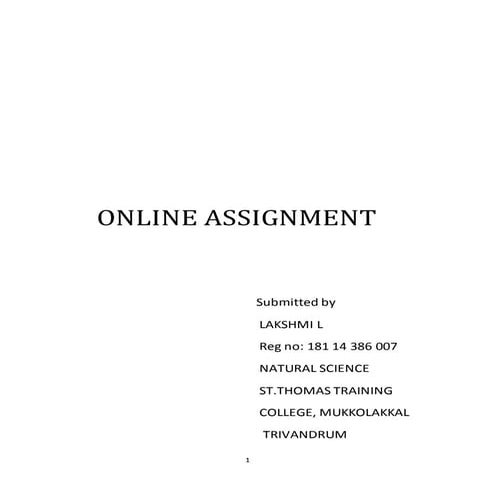 ONLINE ASSIGNMENT | DOCX