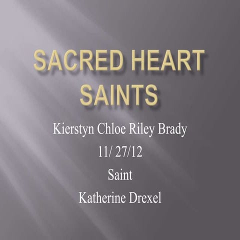 Saint Katharine Drexel Essay | PDF