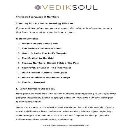 Sacred Numbers: Your Guide to Vedic Numerology | PDF