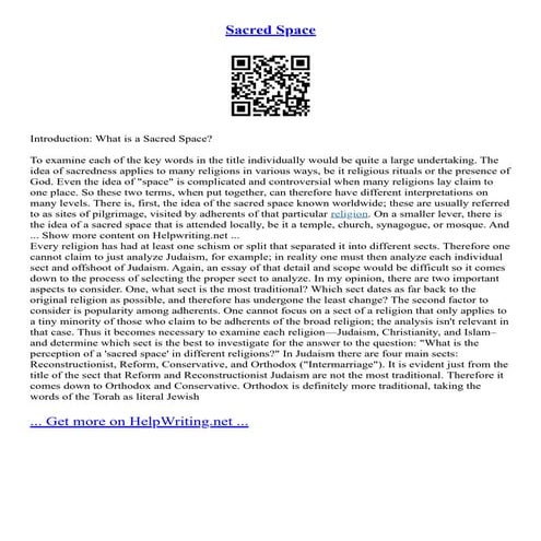 Sacred Space | PDF