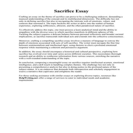 Sacrifice Essay | PDF