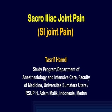 Sacroiliac Joint Pain: Clinical Diagnosis, Provocation Tests, and SI ...