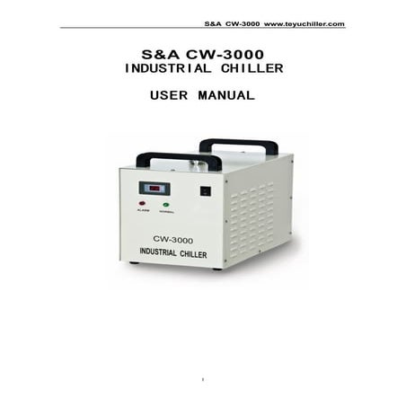 S&a cw 3000 industrial water cooler | PDF
